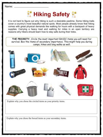 Safety Facts, Worksheets & General Advice and Information For Kids