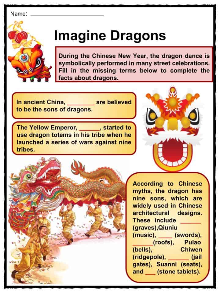 Chinese New Year Worksheets, Facts & Information For Kids