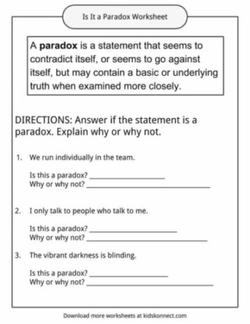 Paradox Definition, Types & Examples for Kids | Worksheets & Facts