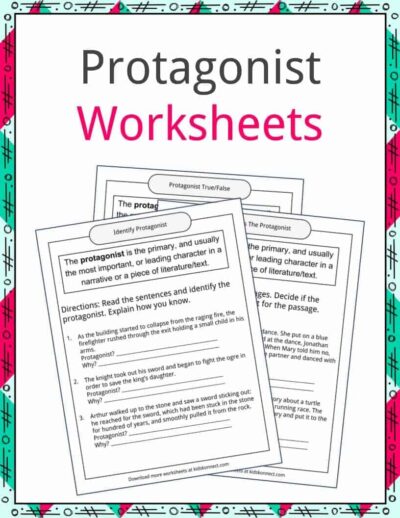 Protagonist Antagonist Worksheet Understanding Protagonists And