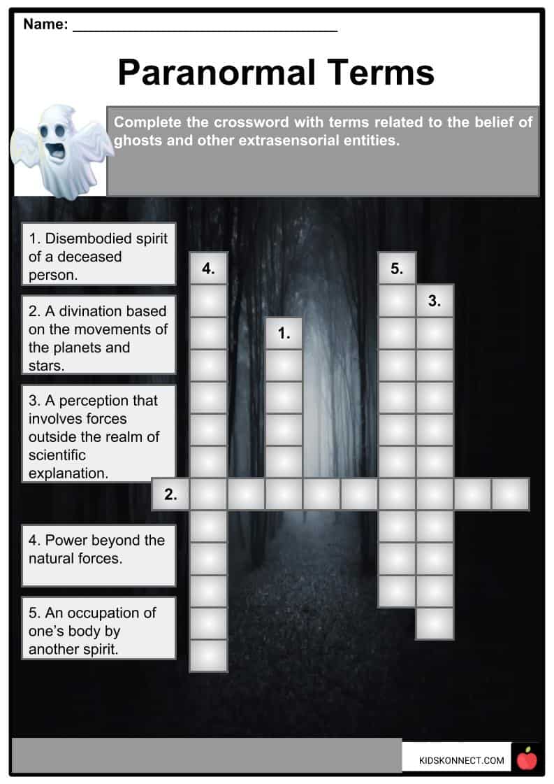 Ghost Facts, Worksheets, Folklore, Modern Culture & History For Kids