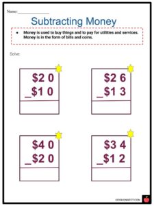 Subtracting Money Worksheets | Examples, Subtracting Money, Summary