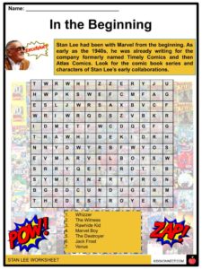 Stan Lee Facts, Worksheets & Personal Details For Kids