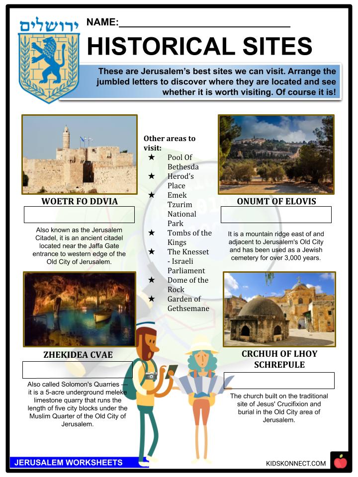 Jerusalem Facts, Worksheets, History & The Walled City For Kids