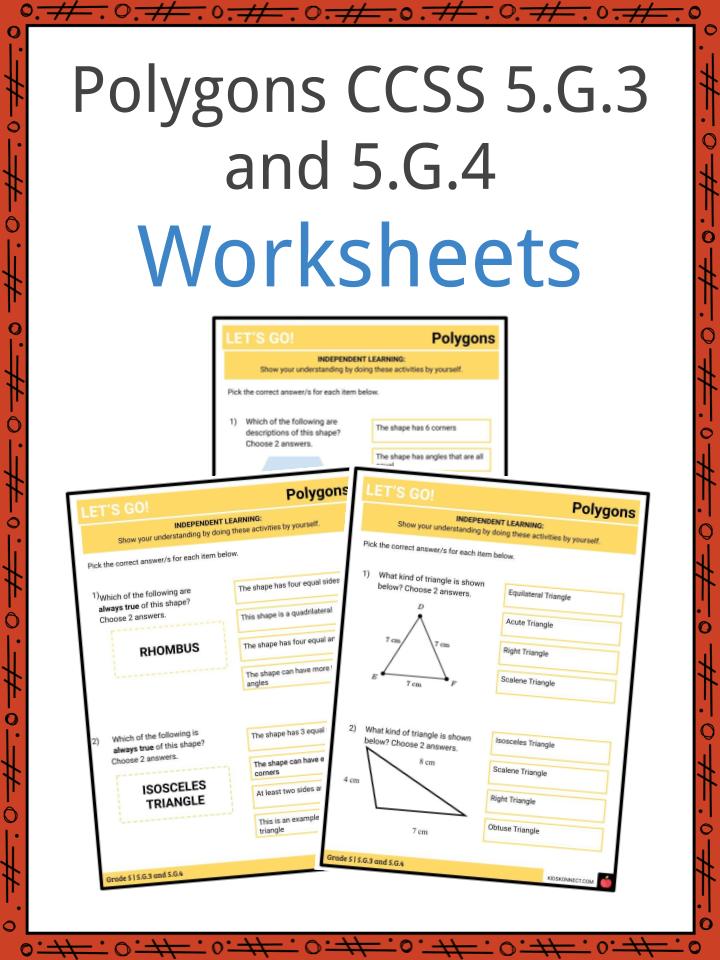 Polygons CCSS 5.G.3 and 5.G.4 Facts & Worksheets For Kids