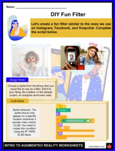 Intro to Augmented Reality Facts & Worksheets For Kids