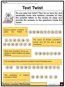 Antoine Lavoisier Worksheets | Education, Contributions, Achievements