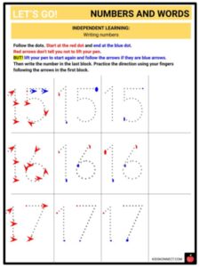 Counting and Cardinality: Number and Words K.CC.3b Facts & Worksheets