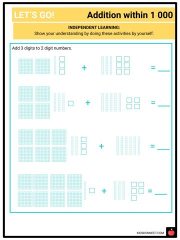 Numbers and Operations in Base 10: Place Value - Addition within 1000