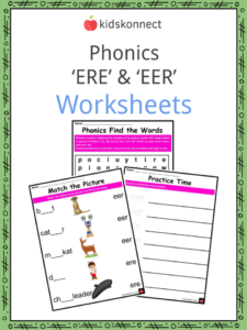 Phonics ‘ERE’ & ‘EER’ Sound Worksheets & Activities | KidsKonnect