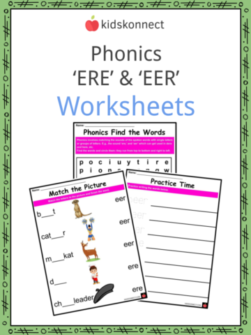 Phonics ‘ERE’ & ‘EER’ Sound Worksheets & Activities | KidsKonnect