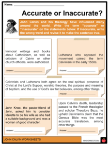 John Calvin Worksheets & Facts | Life, Beliefs, Works, Legacy