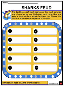Caribbean Reef Sharks Worksheets & Facts | Features, Threats