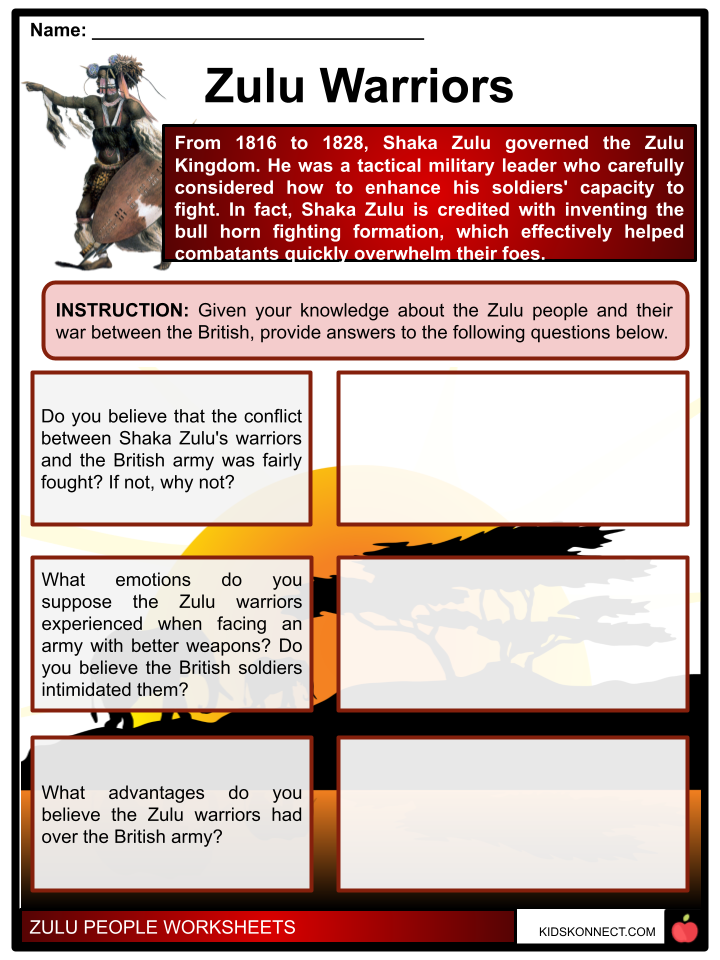 Zulu People Worksheets & Facts | History, Culture, Traditions