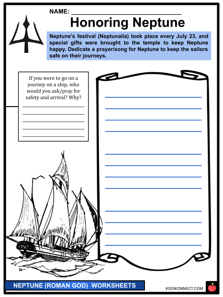 Roman God Neptune Worksheets | Origin, Role, Influence