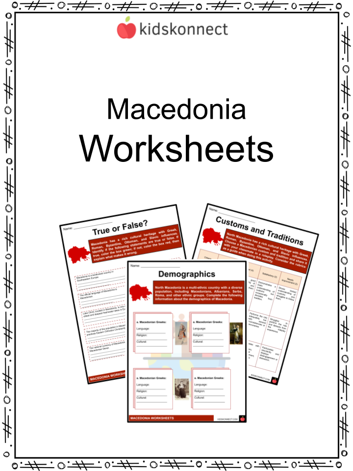 Macedonia Worksheets | Ancient History, People, WWI & WWII