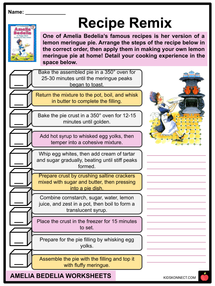 Amelia Bedelia Worksheets | Illustrators, Characters, Plot Points