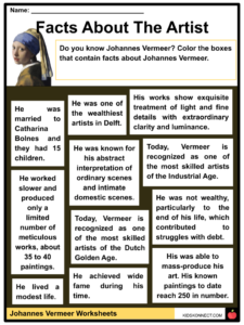 Johannes Vermeer Worksheets | Career, Famous Artwork, Art Style