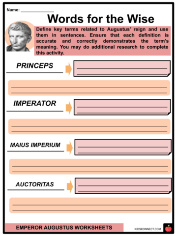 Emperor Augustus Worksheets | Rise to Power, Reforms, Legacy