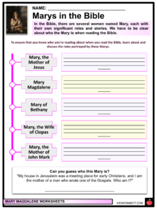 Mary Magdalene Worksheets | Bible Reference, Role, Significance