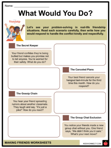 Making Friends Worksheets | Building and Maintaining Friendships
