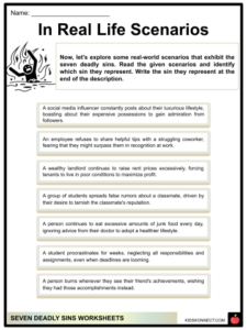 Seven Deadly Sins Worksheets | History, Sin in the Bible