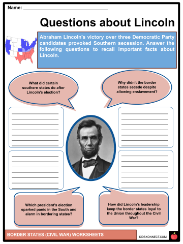 Border States Worksheets | Emancipation Proclamation, 5 States