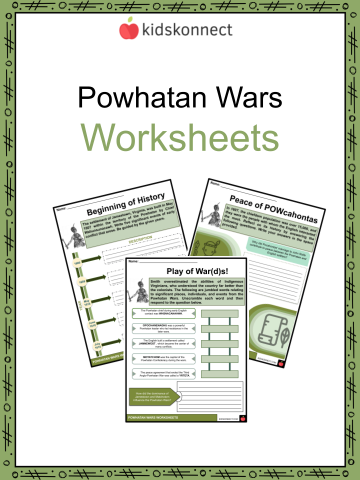 Powhatan Wars Worksheets | Peace of Pocahontas, Aftermath